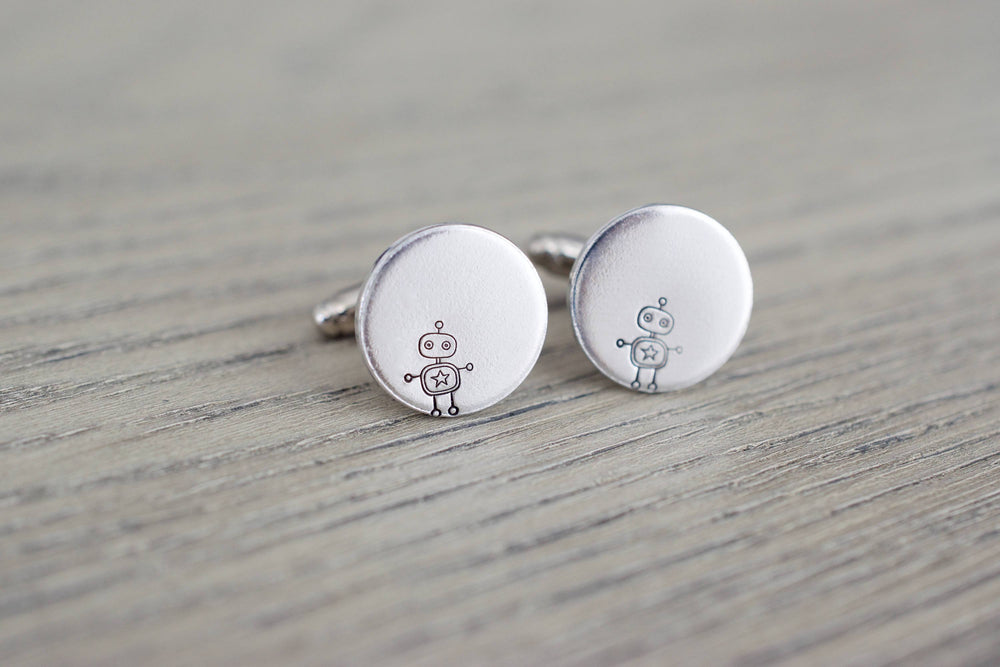 Robot Cufflinks | Tesoro Jewelry